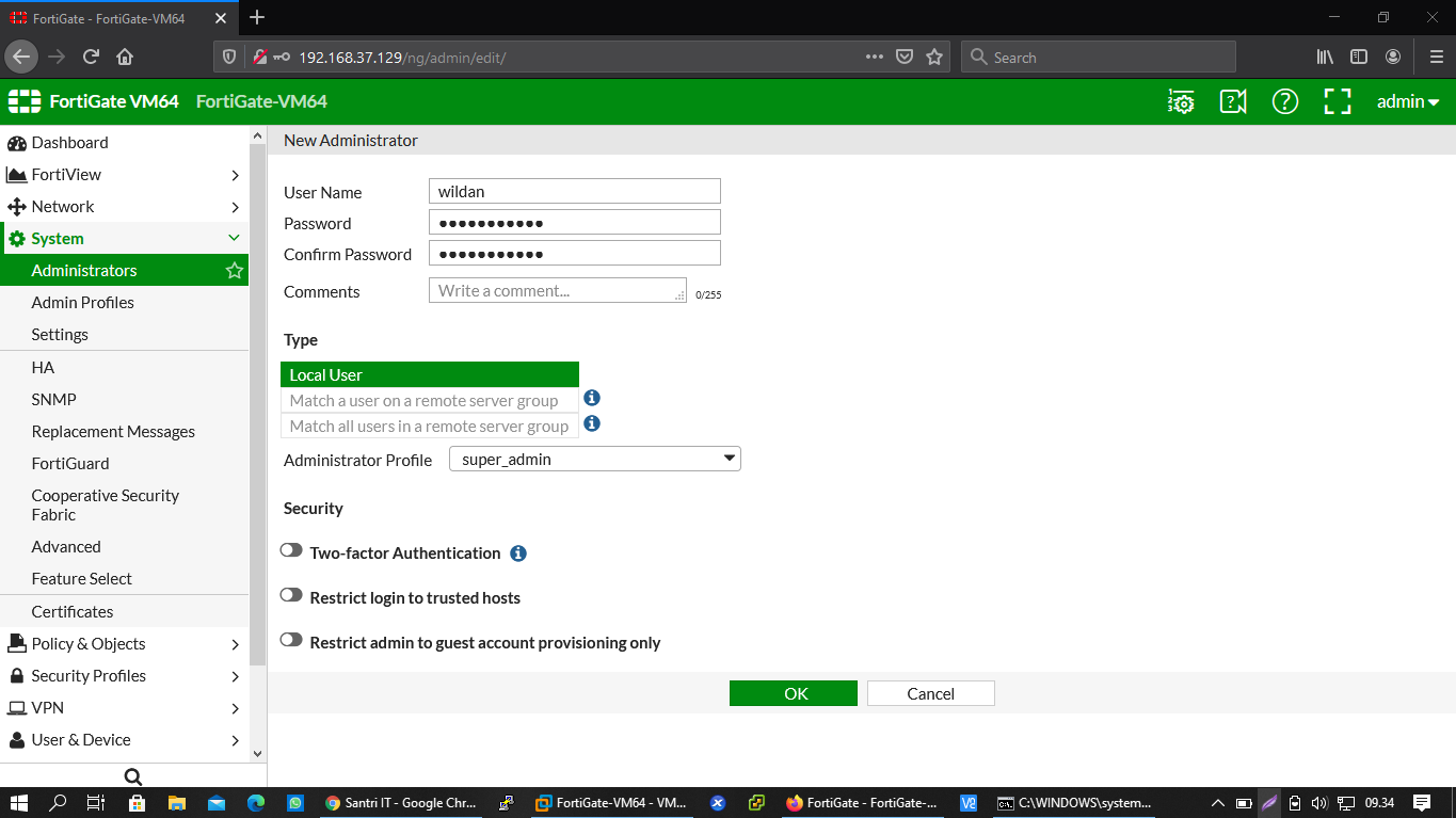 FortiGate | Cara Membuat User login di FortiGate - Santri IT