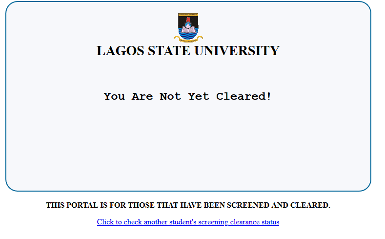 LASU Clearance Status Checker Portal 2023/2024 [Stream 1 & 2]