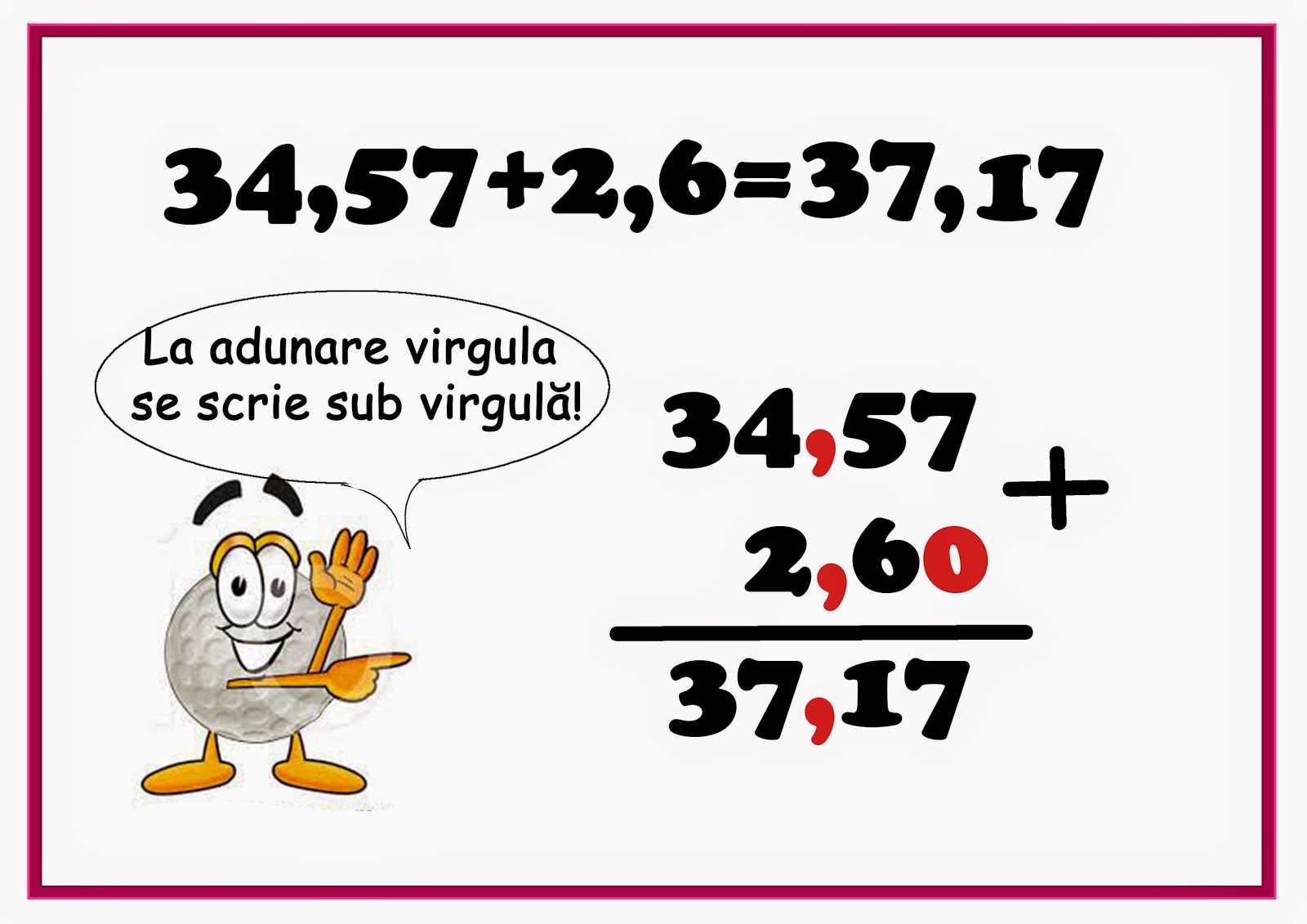 Tangente: PLANSA OPERAȚII CU NUMERE ZECIMALE