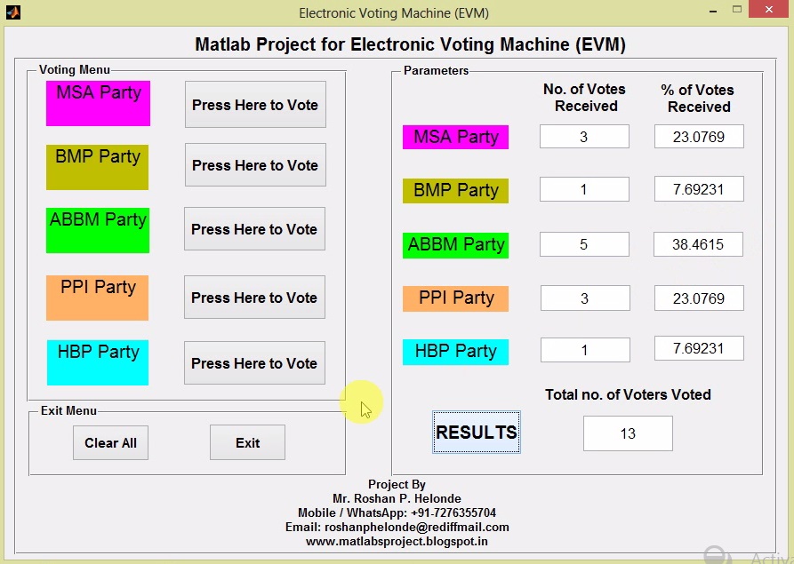 Electronic Online Voting Machine Evm Matlab Project With Source Code ~ Matlab Project Codes 4607