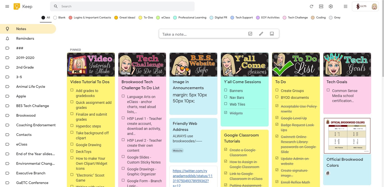 The Polka-dotted Teacher: Bitmoji Google Keep Headers