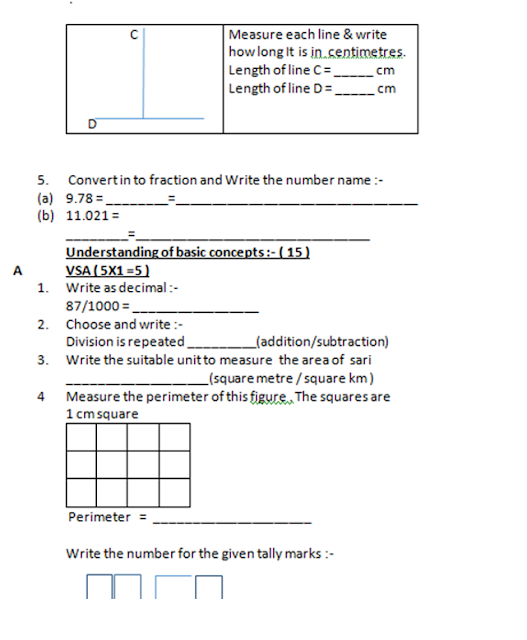 KV AFS PRIMARY SECTION HOME WORKS: CLASS 5- MATHS - MODEL QUESTION PAPER