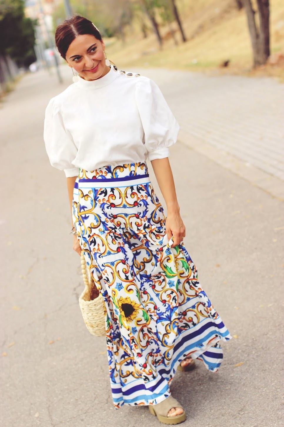 El blog de Renée: Como combinar una falda larga estampada