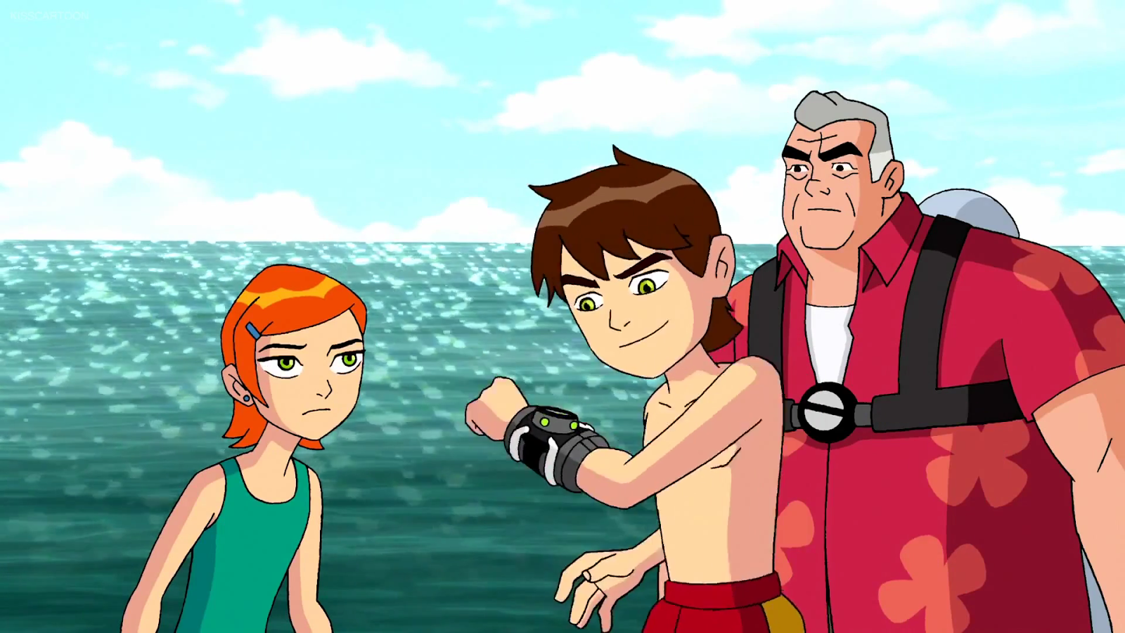 Shirtless Drawn Cartoon Boys & Men: Ben Tennyson at the Beach