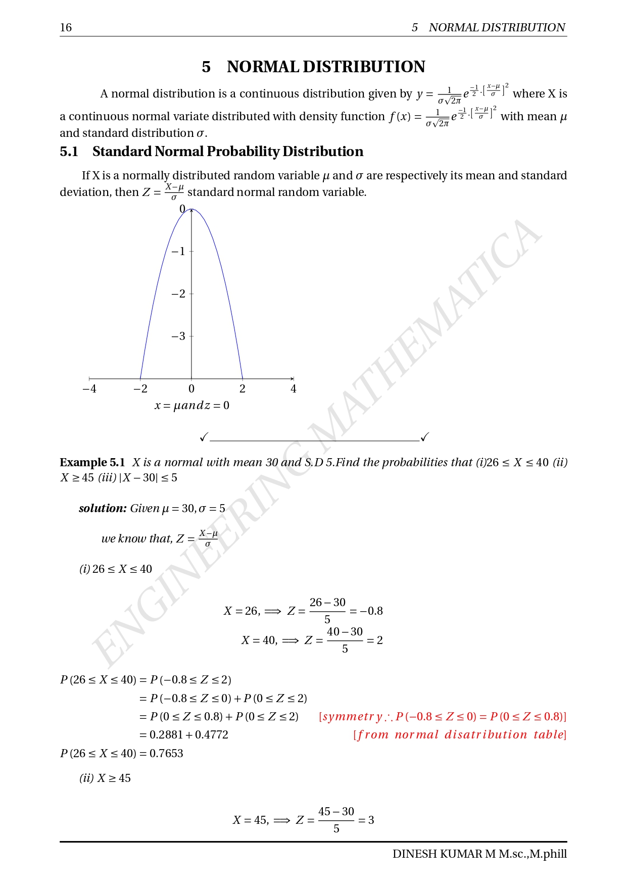 NORMAL DISTRIBUTION - ENGINEERING MATHEMATICA