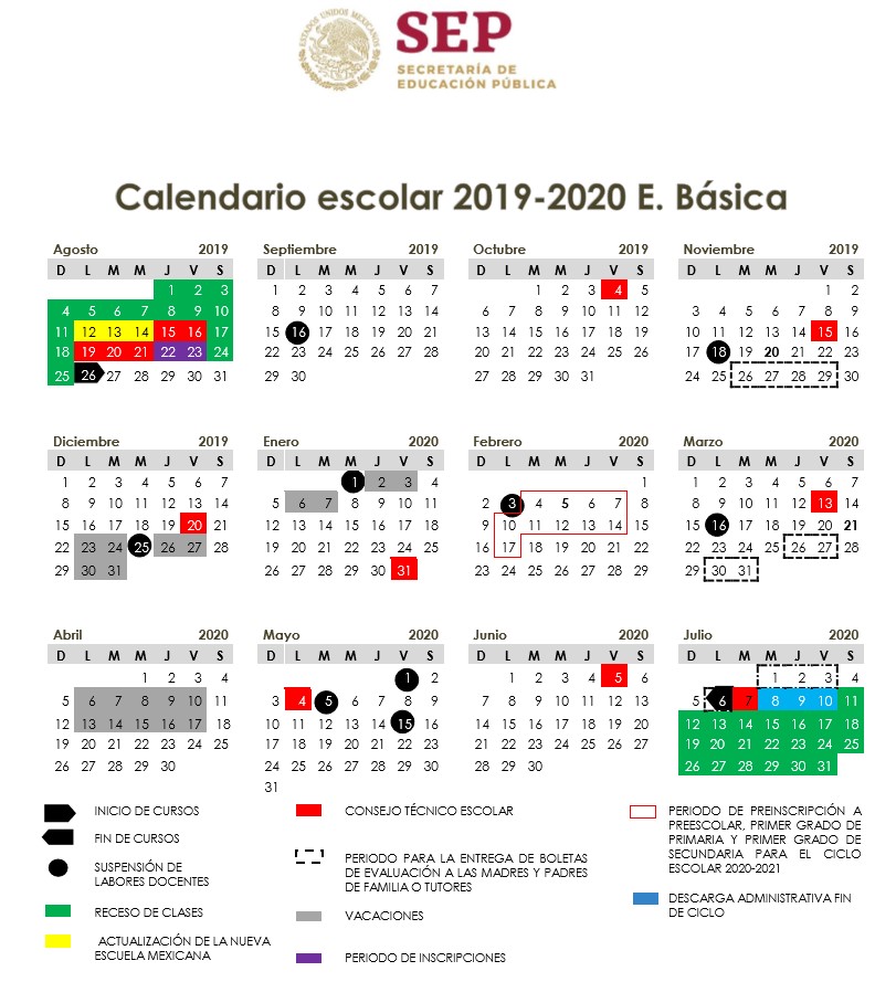 CALENDARIO ESCOLAR 2019-2020