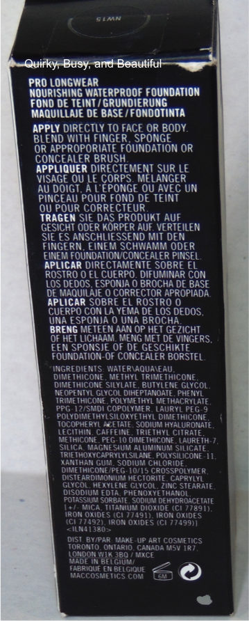 Quirky, Busy, and Beautiful: MAC Monday: MAC Pro Longwear Nourishing ...