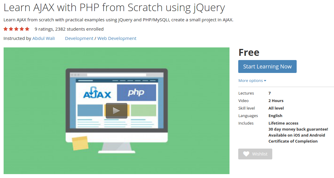 100 Free Coupon Codes Udemy Free Course Coupon Learn Ajax With Php From Scratch Using Jquery