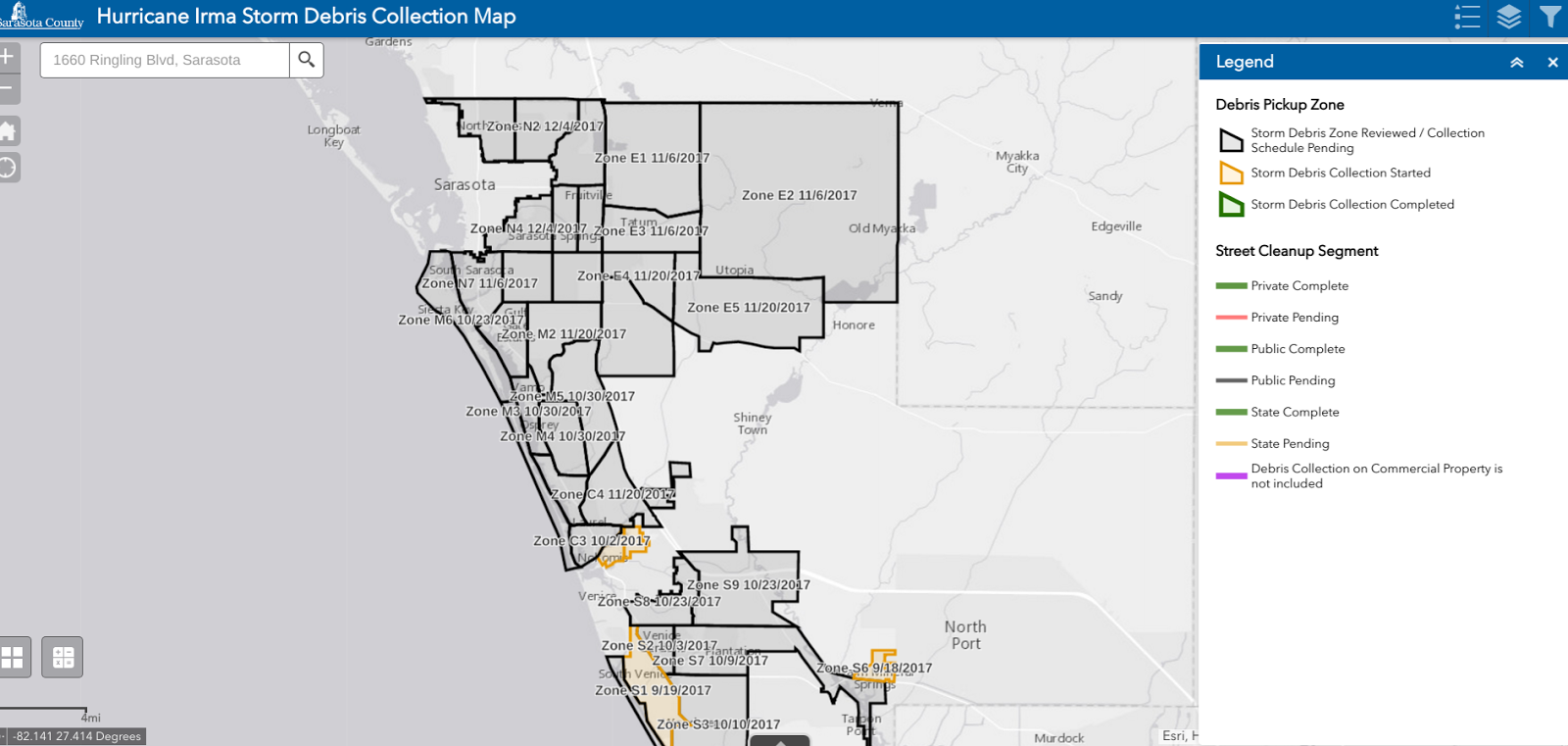 Yard waste collection map