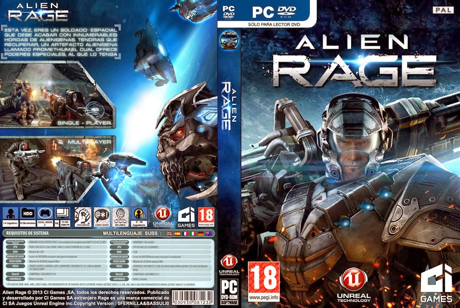 Capa Alien Rage - Game PC - O Melhor em capas do Brasil