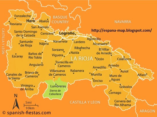 Mapa de la Rioja Region