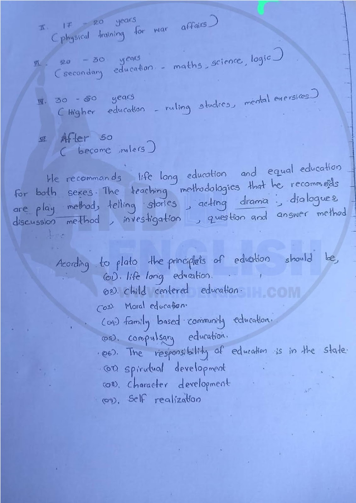 Full Notes | Principles Of Education | 2nd Yr - 2nd Sem