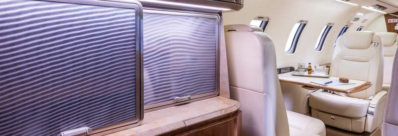 The Learjet 70 can seat up to 8 comfortably.