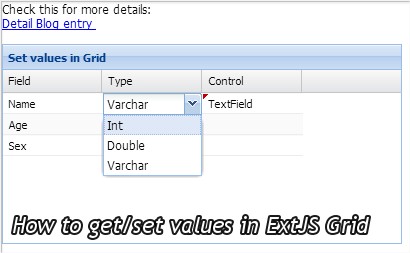 A Techie's Diary: ExtJS: Grid: How to get/set values of a specific cell of a row in grid