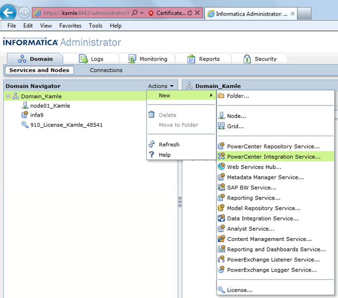 2)Provide PowerCenter Integration Service details: