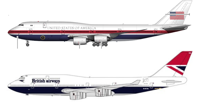 Paul Vickers : Design Thinking: Trump copies BA for Airforce One livery