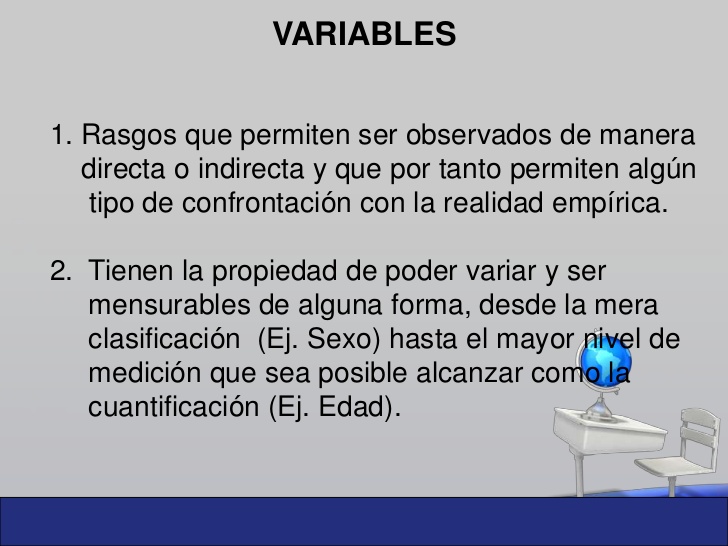 Sistema de variables y relaciones entre variables