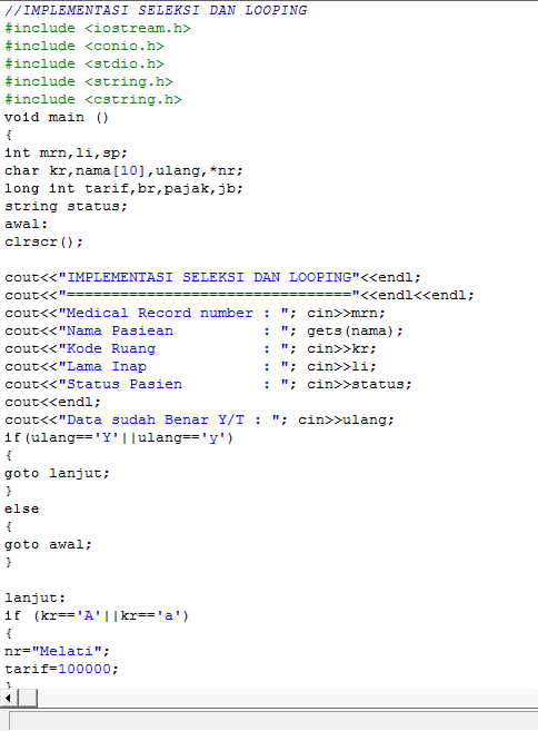 Boyzeru: Contoh Implementasi Seleksi Dan Looping