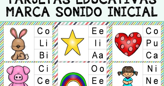Tarjetas educativas para marcar el sonido inicial | Materiales ...