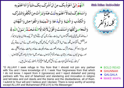 6 kalimas in Bengali And English