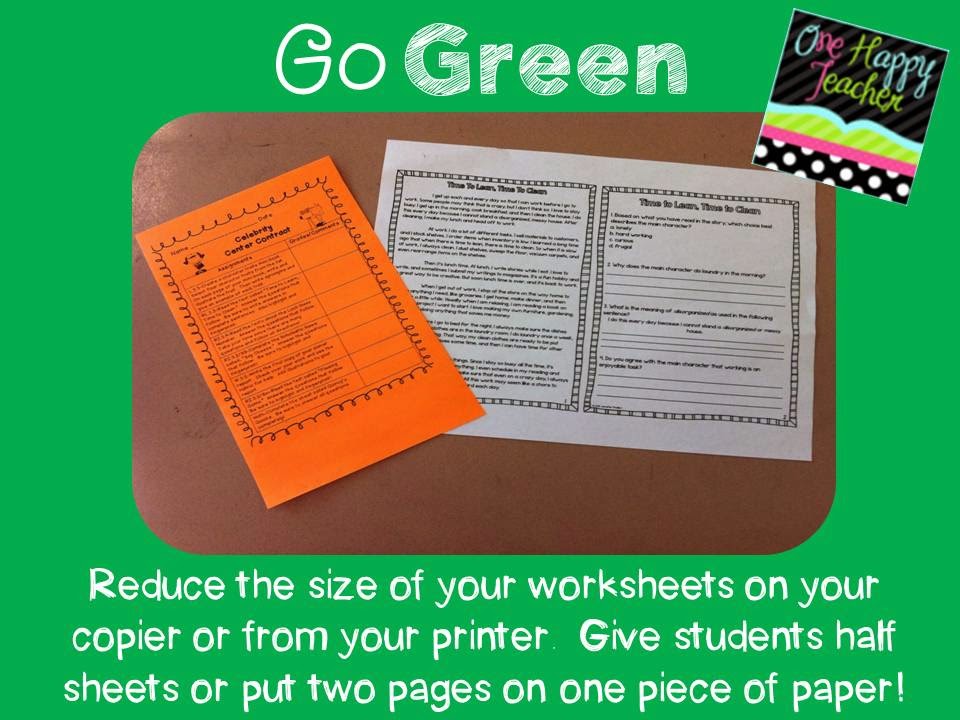 Bright Ideas {Go Green in Your Classroom} - One Happy Teacher