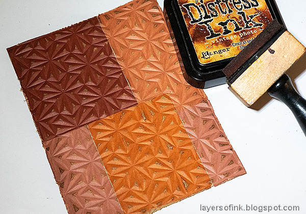 Layers of ink: Dry embossed color blocks