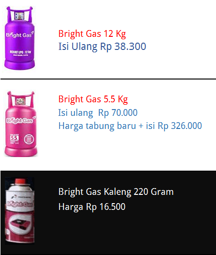 Harga Bright Gas Pertamina | Biaya dan Tarif
