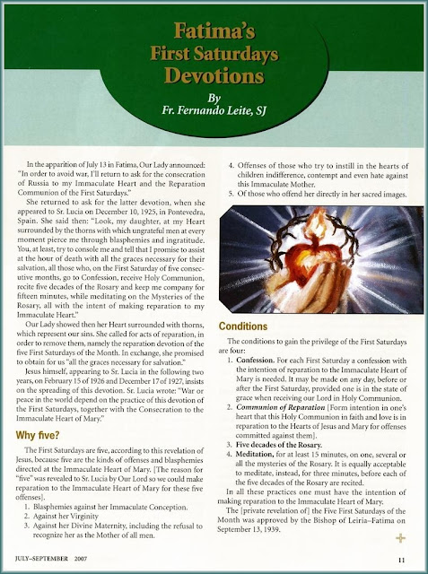 MAHAL NA INGKONG: FIVE FIRST SATURDAY DEVOTION