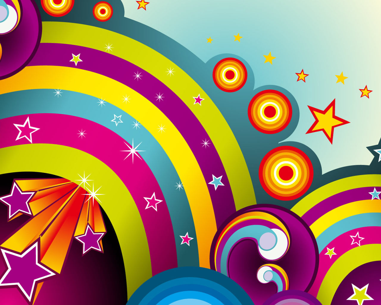 Vector Graphics for Your Inspiration: Rainbow Theme Vector Background