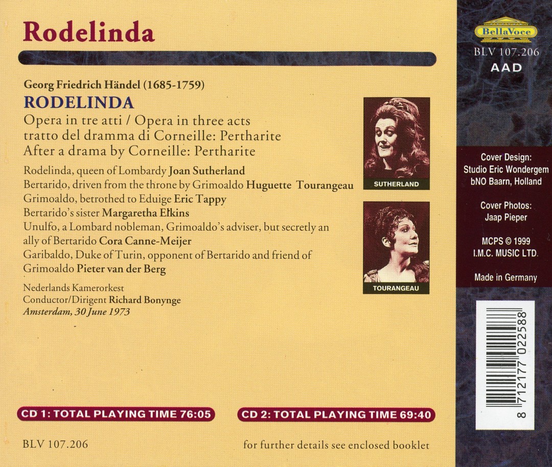 makdelart - classique: Handel - Rodelinda (Richard Bonynge, 1973) [2CD]