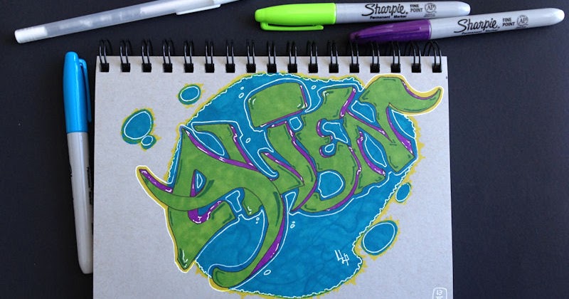 "Alien" Graffiti - Graffiti Sketchbook ~ Laura's Quill & Brush