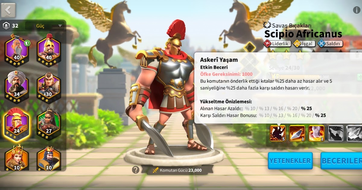 Rise of Kingdoms Scipio Africanus Becerileri Nasıl Olmalıdır