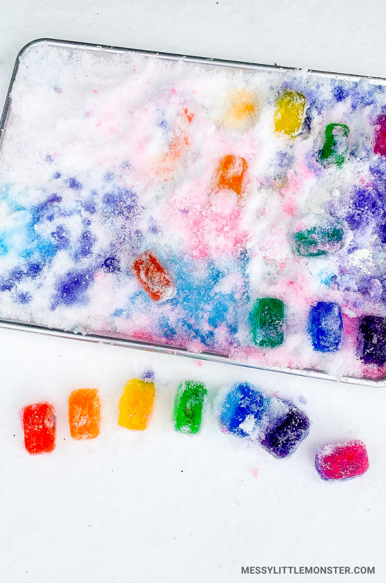 Rainbow Ice Snow Activity for Kids - plus ideas for if you have no snow ...