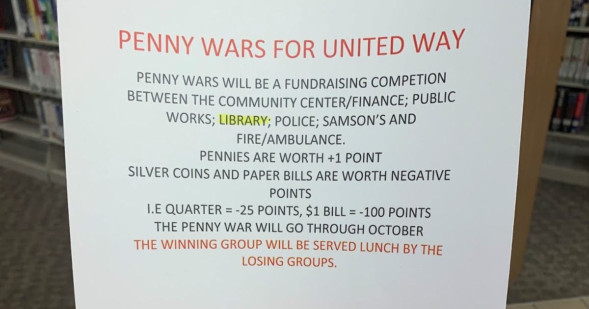 Sturgis Public Library: Penny Wars for United Way!