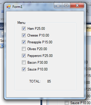VB.Net: Code for Food Menu - VB.Net