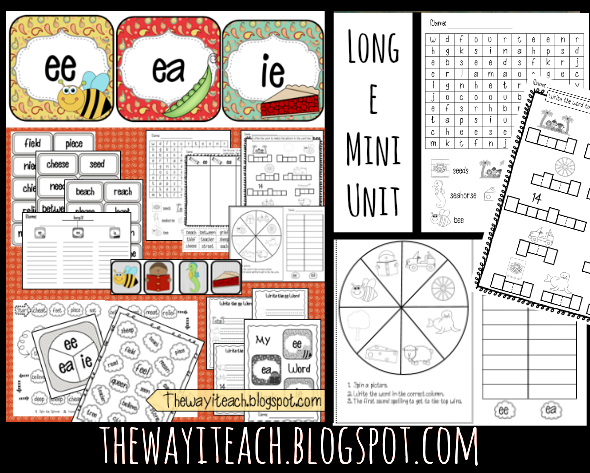The Way I Teach: Long E Mini-Unit ee ea ie