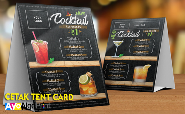 Cetak Tent Card Kertas Display Promosi Segitiga di Mampang Prapatan ...