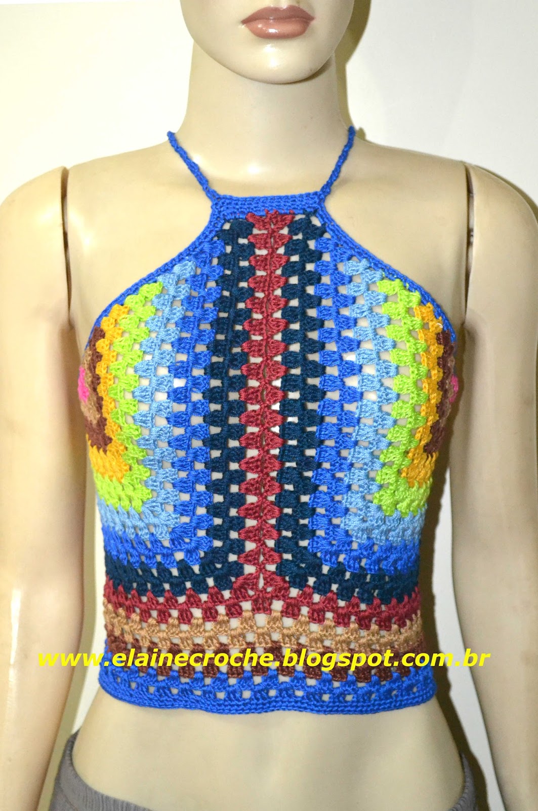 Elaine Croche: Cropped Retrô em Crochê - Vídeo Aula Crochê