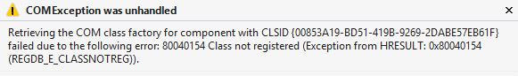 It Needs Retrieving The Com Class Factory For Component With Clsid