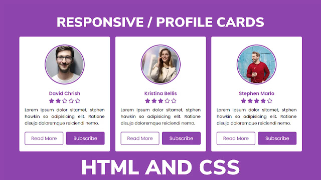 Responsive Profile Cards Using Html And Css