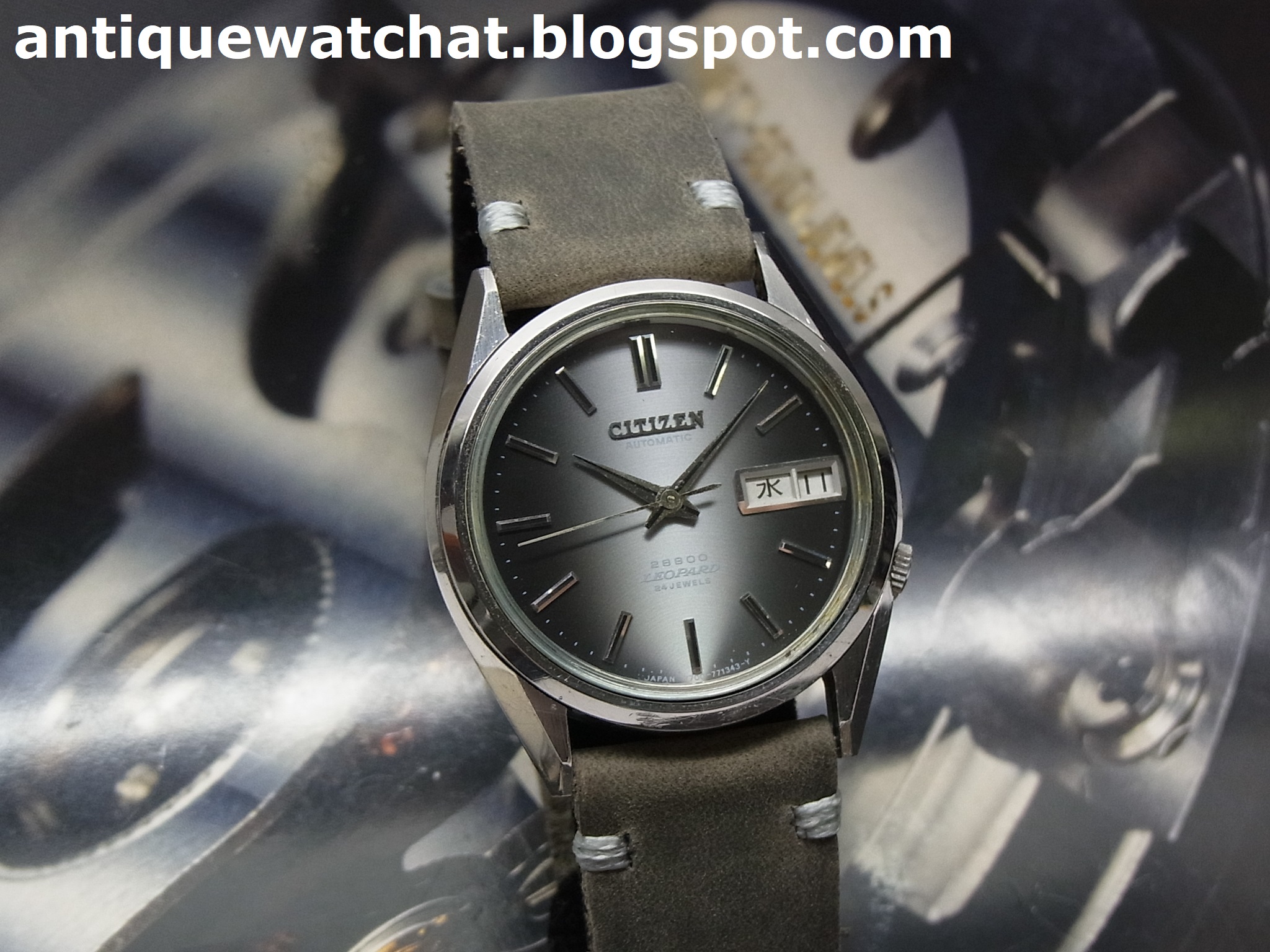 Antique Watch Bar: CITIZEN LEOPARD 28800 24 JEWELS AUTOMATIC CTZ285 (SOLD)