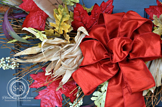 Serendipity Refined Blog: Red Yellow and Gray Fall Porch Decor