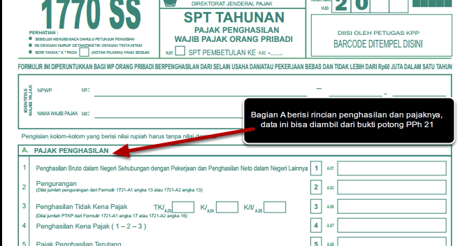 Formulir SPT Tahunan 1770 SS BERUBAH