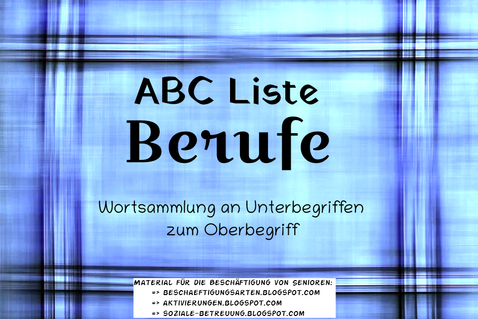 Abc Liste - Berufe