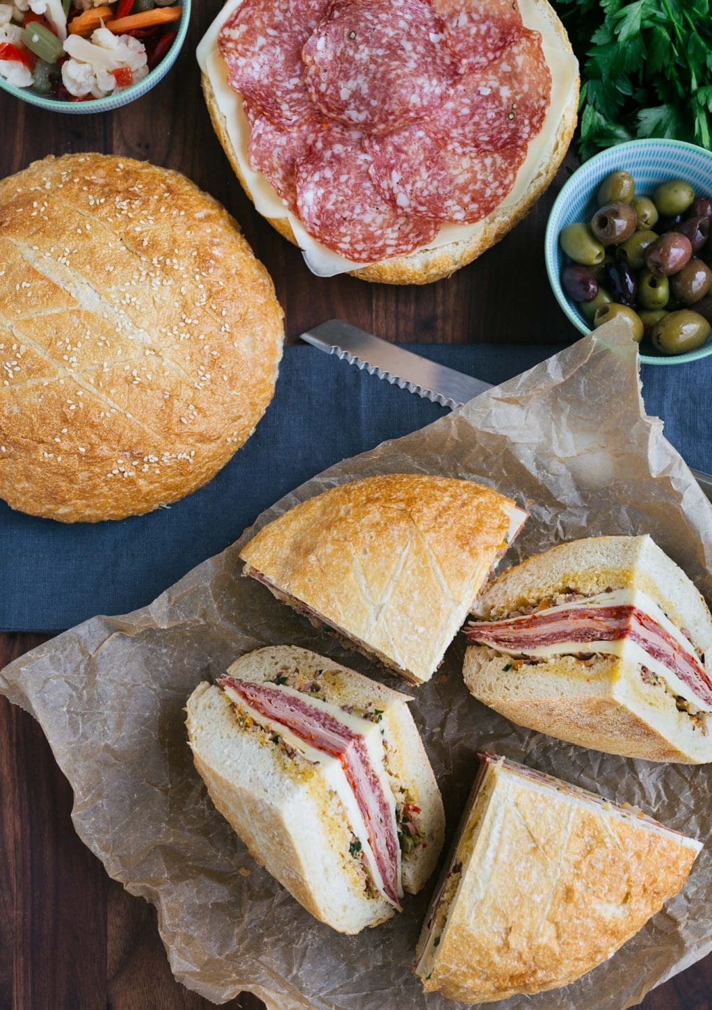 Bocadillos Muffuletta Estilo New Orleans | Mil Recetas de Cocina
