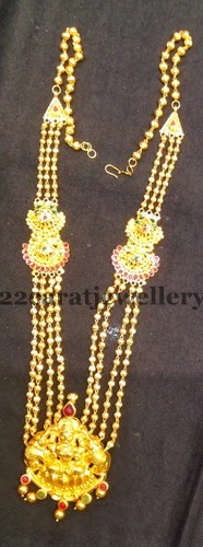 Gold Beads Strings Long Set - Jewellery Designs