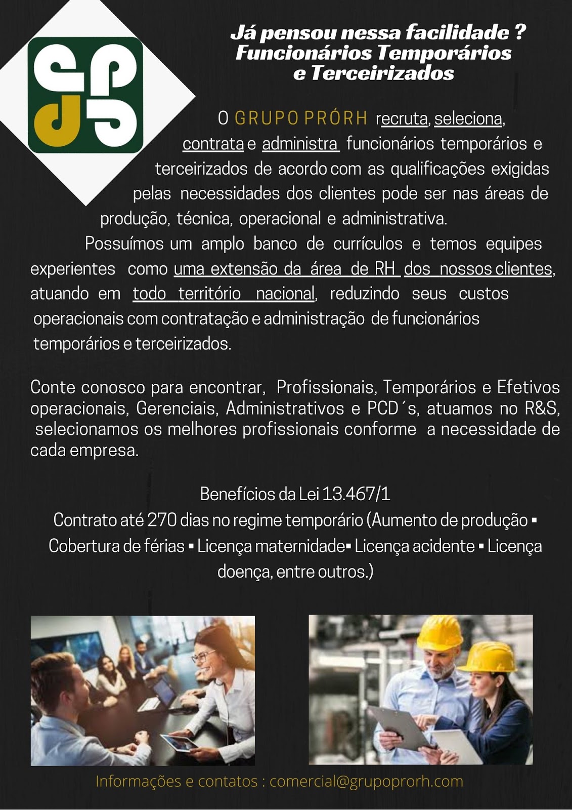 Grupo Pró RH Desenvolve...: Conte conosco sempre que precisar
