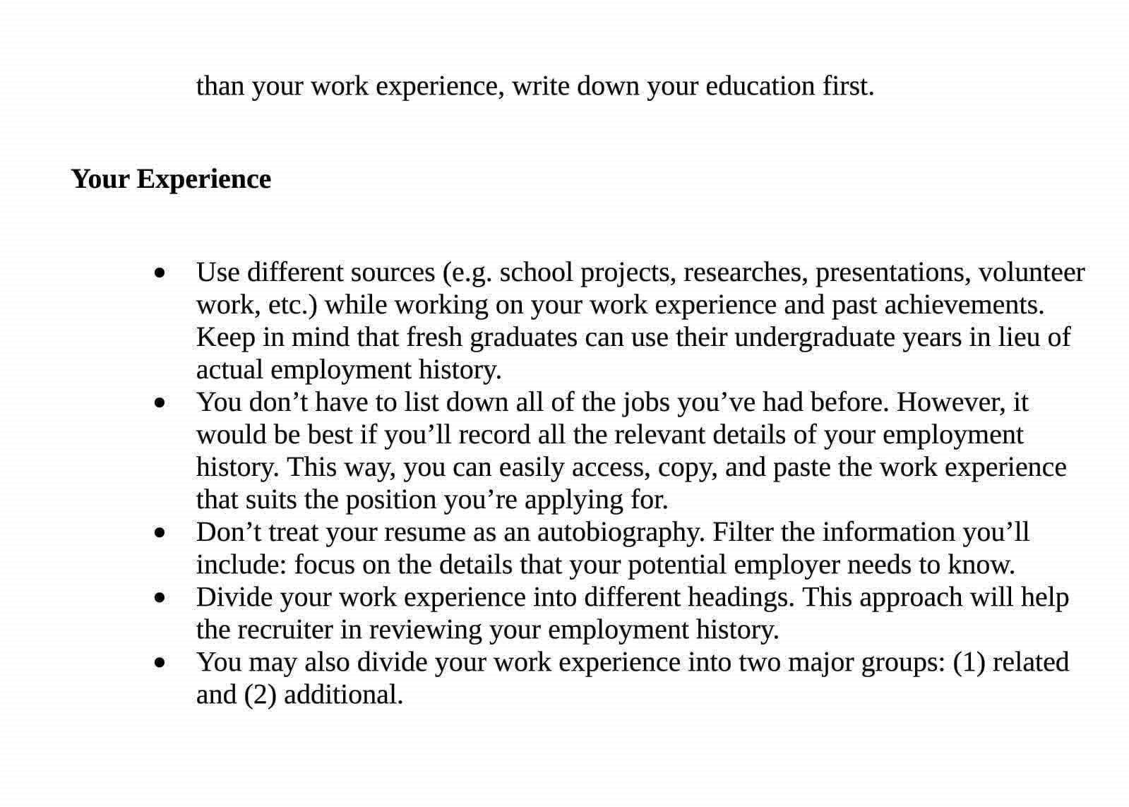 How To Write Your Job Experience In Your Resume For Getting Hired how-to-write-your-job-experience-in-your-resume-for-getting-hired