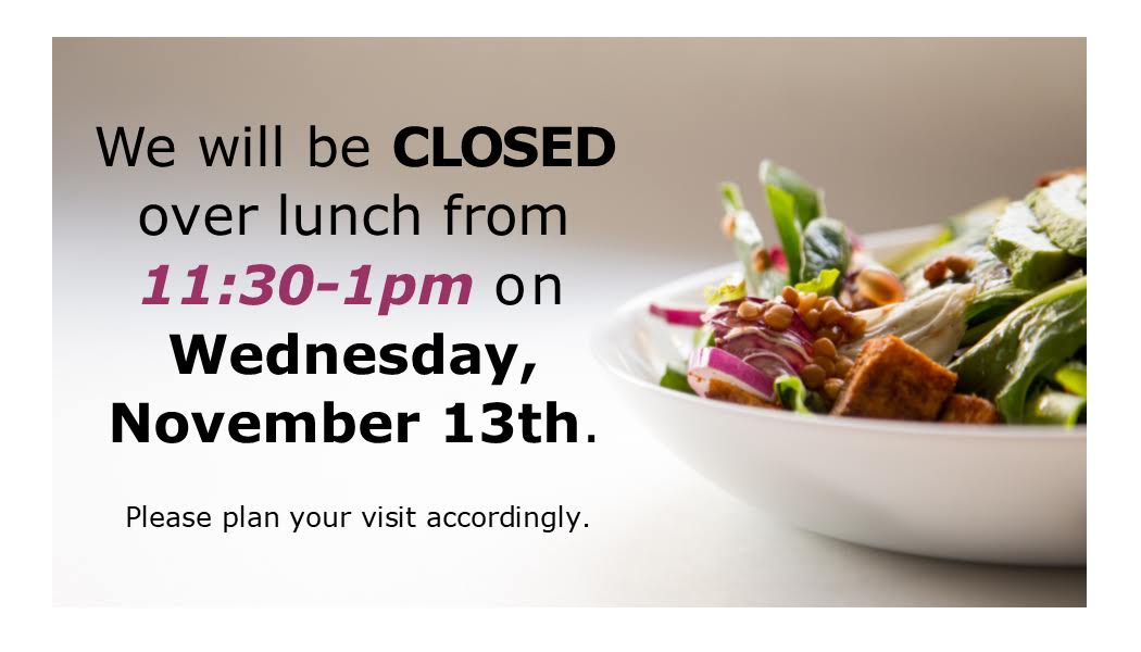 Sturgis Public Library: Closed for Lunch: Nov. 13th - 11:30-1pm