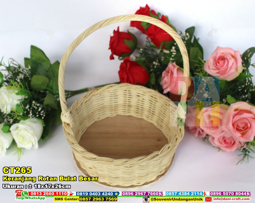 Keranjang Rotan Bulat Besar | Souvenir Pernikahan